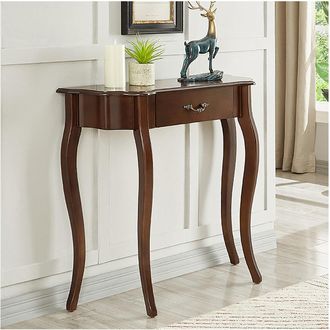 Generic Akzenttisch for den Eingangsbereich, Sofatisch, Eingangstisch for Wohnzimmer, Flur und Eingangsbereich. Halbmond-Konsolentisch aus massivem Holz mit S