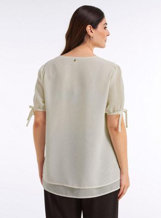 Sheego Klassische Bluse Tunika Kurzarm