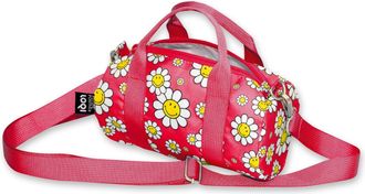 LOQI SMILEY Flowers Raspberry Recycled Small Weekender