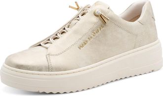 Marco Tozzi Marco Tozzi Damen Sneaker weiches Feel Me Wechselfu&szlig;bett weiches Innenfutter Vegan Schn&uuml;rer, beige (Dune MET.Comb), 38 EU