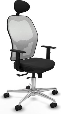 Piqueras y Crespo Jorquera Stuhl mit 1D-Armen, h&ouml;henverstellbarer Lendenwirbelst&uuml;tze und festem Kopfteil, ausgestattet mit Syncro/Traslack und injiziertem Schaumstoff, 