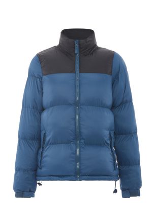 Mymo Wattierte Steppjacke Damen Dunkelblaugr&uuml;n Schwarz