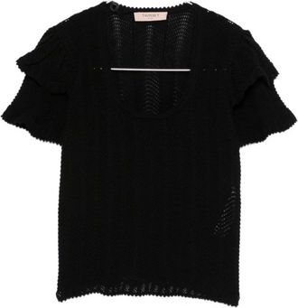 Twinset Femme, Pulls, Noir, Taille: 42 FR Pulls &agrave; col rond