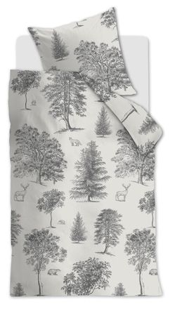 Ambiante Landscape bettw&auml;sche-Set 2 TLG. - 135x200 - Sand - Flanell - mit Rei&szlig;verschluss