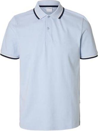 Selected Slhslim-Atlas Sport SS Polo, Bleu Ciel, M Hommes
