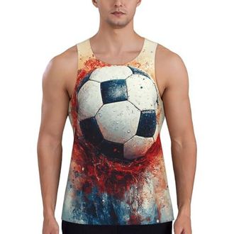 Generic D&eacute;bardeur respirant &agrave; s&eacute;chage rapide sans manches pour homme pour entra&icirc;nement &agrave; la plage S &agrave; 4XL, Ballon de football 11, 4XL
