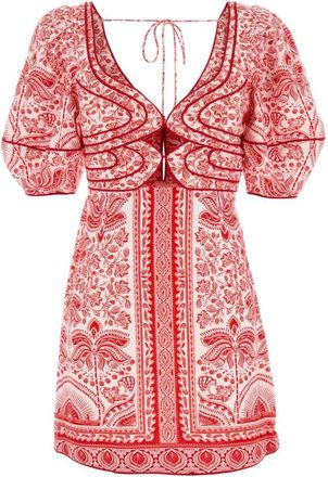 Farm Rio Farm Rio, Femme, Robes, Multicolore, Taille: 40 FR Mini-robe en lin brod&eacute;