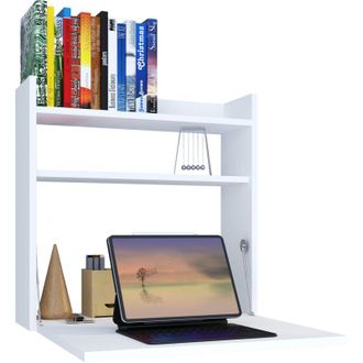ebuy24 Dralis Schreibtisch Schreibtisch wandh&auml;ngend 1 Klapt&uuml;r 1 Ablage wei&szlig;