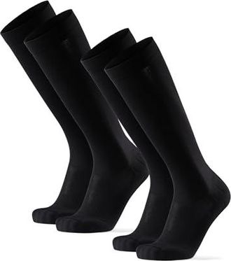 Danish Endurance Chaussettes de Compression 21-26 mmHg, Hommes et Femmes, Unisexes, Lot de 1 ou 2, Noir, 35-38