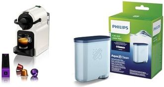 Nespresso Krups Inissia XN1001 Kapselmaschine & Philips AquaClean Kalk- und Wasserfilter für Espressomaschine, Kein Entkalken bis 5000 Tassen, Einzelpack