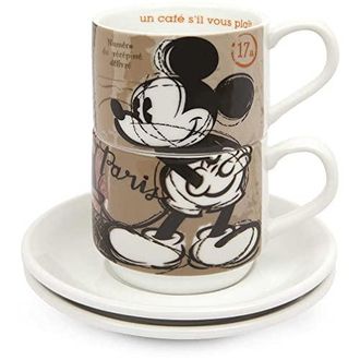 Egan PWM02I/PA Set Tazze Caffe, Modello in The City Paris, Porcellana, Multicolore, Conférence de 2 pezzi