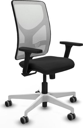 Piqueras y Crespo B&uuml;rostuhl aus schwarzem Netzstoff, mit 3D-Armlehnen, h&ouml;henverstellbare Lendenwirbelst&uuml;tze, ausgestattet mit 3 Positionen und Schneideschaum, Wei&szlig;/Schw