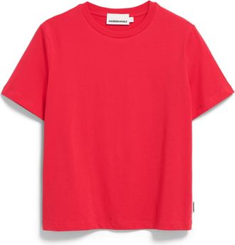 Armedangels Damen T-Shirt aus Bio-Baumwolle LUALAA Regular Fit Candy Apple