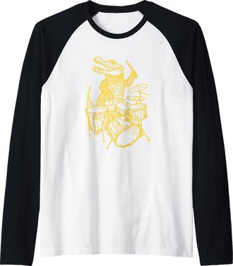 Seembo Alligator Schlagzeug Krokodil Reptilien Rock Drummer Raglan