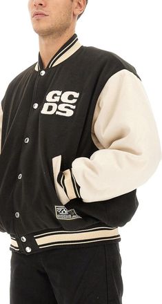 GCDS Varsity Bomber Bomber Jacket - Black