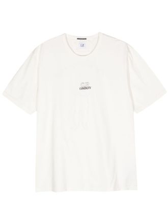 C.P. Company t-shirt en coton à logo brodé - Blanc
