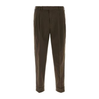 Pantaloni Torino Homme, Pantalons, Brun, Taille: M Pantalon Pliss&eacute; &agrave; Revers