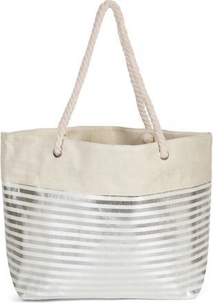 styleBREAKER Strandtasche Strandtasche mit metallic Streifen