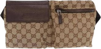 Gucci unisex, Pre-owned, Beige, Taille: ONE Size Sac Banane en Toile Pre-owned