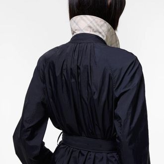 Burberry Belted Wool Coat - Navy