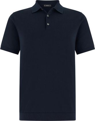 Boggi Milano Homme, Pulls, Bleu, Taille: L Polo en maille de coton et soie