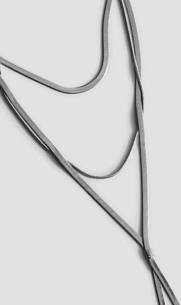 Mango Collier cascade bi-matière argent - Femme - Taille unique - MANGO