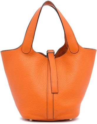 Herm&egrave;s Crossbody Bags - Clemence Picotin Lock 18 - Gr. unisize - in Orange - f&uuml;r Damen
