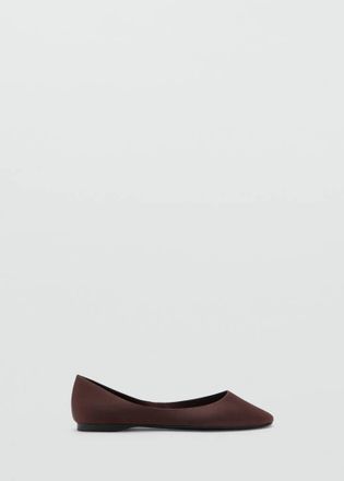 Mango Ballerine en satin chocolat - Femme - 35 - MANGO