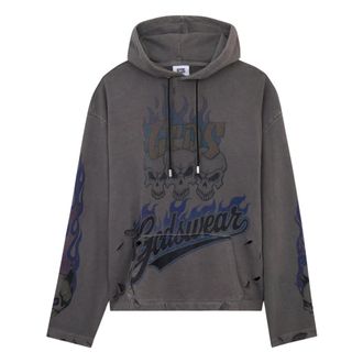 GCDS Riders Print Hoodie - - Sweatshirts & Hoodies - Herren - Grau - M