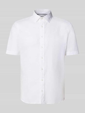 Jake*s Slim Fit Freizeithemd aus Leinen-Mix