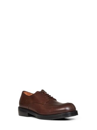 Dries Van Noten Mens Derby Shoes Brown Calf Leather Lace-Up Flat
