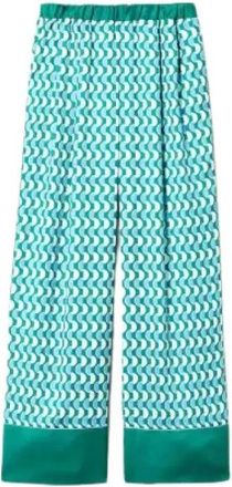 Twinset Femme, Pantalons, Vert, Taille: 42 FR Pantalon Palazzo en satin