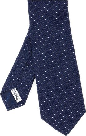 Ferragamo Homme, Accessoires, Bleu, Taille: ONE Size Cravate en soie &agrave; motif g&eacute;om&eacute;trique