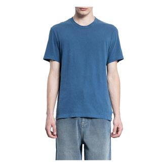 James Perse Homme, Tops, Bleu, Taille: S T-shirt en Coton Doux Col Rond