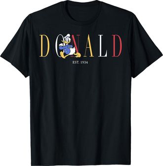 Disney Donald Duck Est.1934 Donald Colorful Text T-Shirt