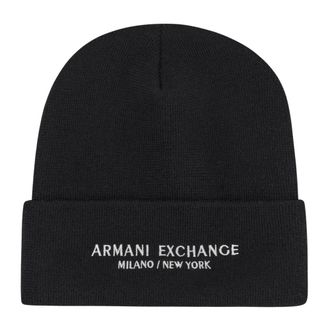 A|X Armani Exchange Homme, Accessoires, Noir, Taille: ONE Size Beanie Hat Milano / New York ASV