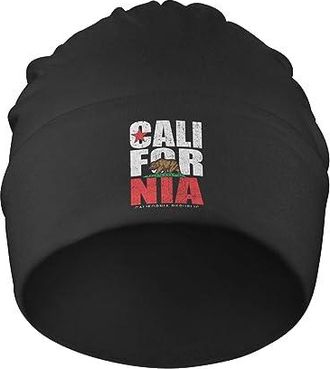 Generic Homme Femme Hiver Chapeaux Hommes &Agrave; Pois Ours De La R&eacute;publique De Californie Bonnets De Ski Chaud Bonnets Tricot&eacute; Classique Bonnet dhiver pour Cyclism