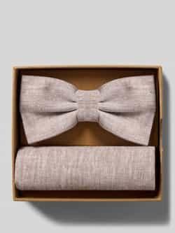 Prince Bowtie Fliege und Einstecktuch im Set aus reinen Leinen