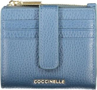 Coccinelle Femme, Accessoires, Bleu, Taille: ONE Size Portefeuille Souple M&eacute;tallis&eacute;
