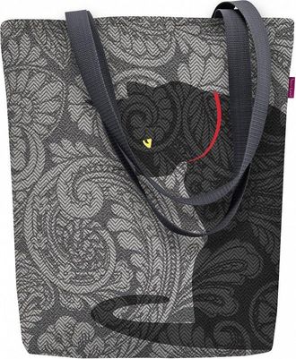 Bertoni Arso Shopper Sunny Cat-K Stofftasche Damen Tasche mit Motiv Schwarze Katze Stoff Kodura Einkaufstasche wasserdicht