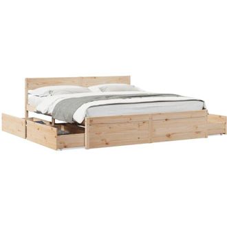 vidaXL Massivholzbett ohne Matratze 200x200 cm Kiefer Vidaxl