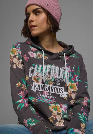 Kangaroos Kapuzensweatshirt Langarm, figurumspielender Schnitt, aus Interlockmaterial