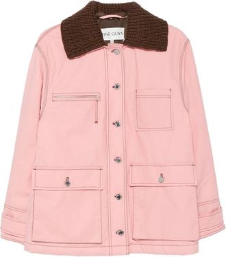 Stine Goya Ribbed-knit Collar Contrast-stitch Jacket