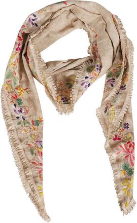 Faliero Sarti Femme, Accessoires, Multicolore, Taille: ONE Size &Eacute;charpe brod&eacute;e &agrave; fleurs en m&eacute;lange de coton