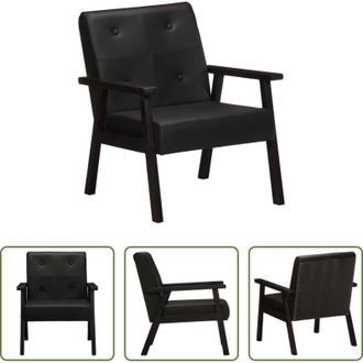 vidaXL Echtleder - Sessel Schwarz Echtleder