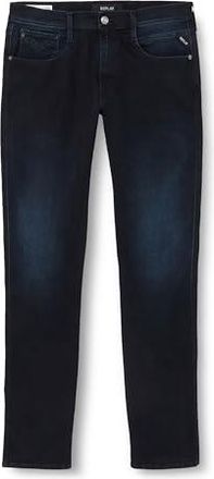 Replay Herren Jeans Anbass Slim-Fit Hyperflex Forever Dark mit Stretch, Bleu Fonc&eacute; 007 (Blau), 28W / 30L