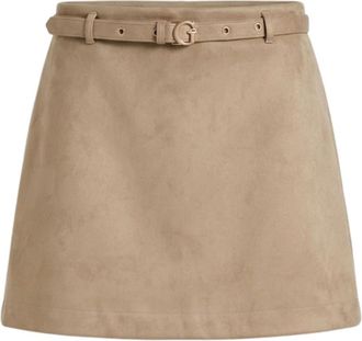 Guess Mini-jupe en su&eacute;dine - Femme - Jupes - Beige - Taille: 38 FR