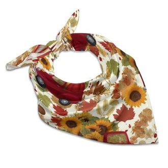Generic Foulard carré en soie avec feuilles dérable et citrouille - Écharpe légère pour la récolte dautomne - Écharpe pour cheveux respirante - Cadeau pour fe