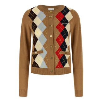 Ganni Femme, Pulls, Multicolore, Taille: 40 FR Cardigan en m&eacute;lange de cachemire