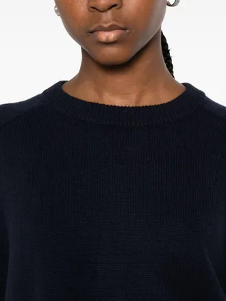 Soft Goat Wool Crewneck Sweater - Navy